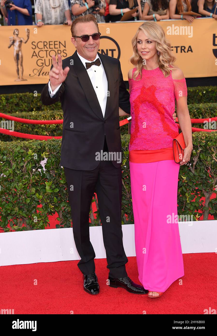 Kevin Costner & Christine Baumgartner attending the 21st Annual Screen ...