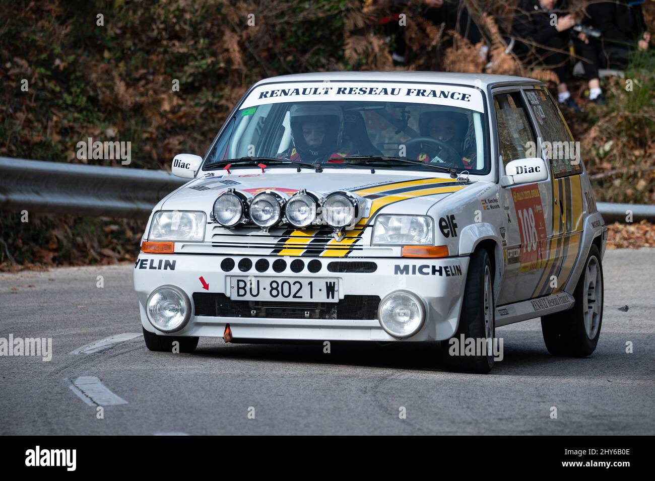Vintage 69th edition of the Costa Brava rally Renault 5 GT Turbo on a racing road Stock Photo ...