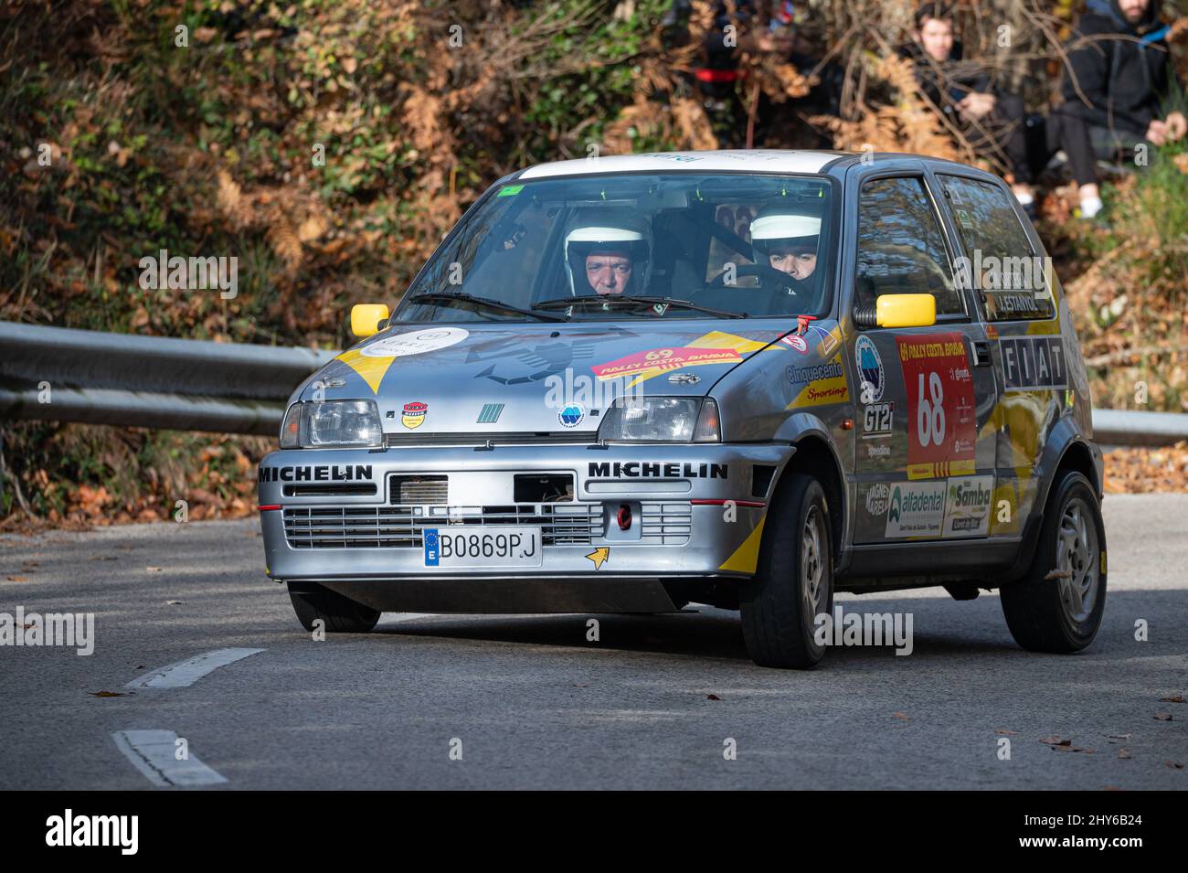 Vintage 69th edition of the Costa Brava rally Fiat Cinquecento on a racing road Stock Photo - Alamy