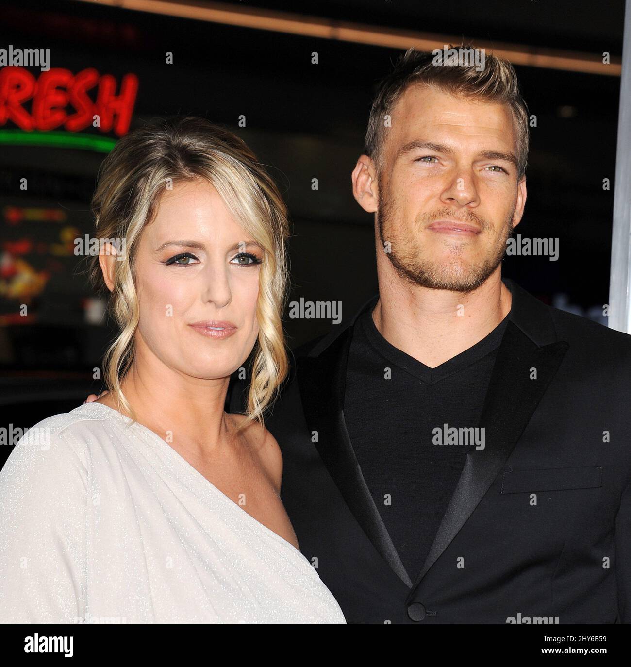 Alan Ritchson, Catherine Ritchson attending the "Project Almanac" Los ...