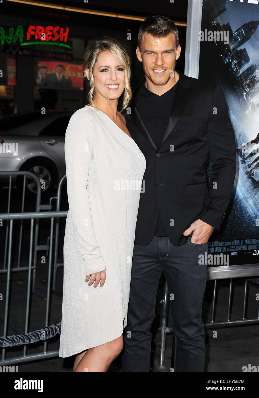 Alan Ritchson, Catherine Ritchson attending the "Project Almanac" Los ...