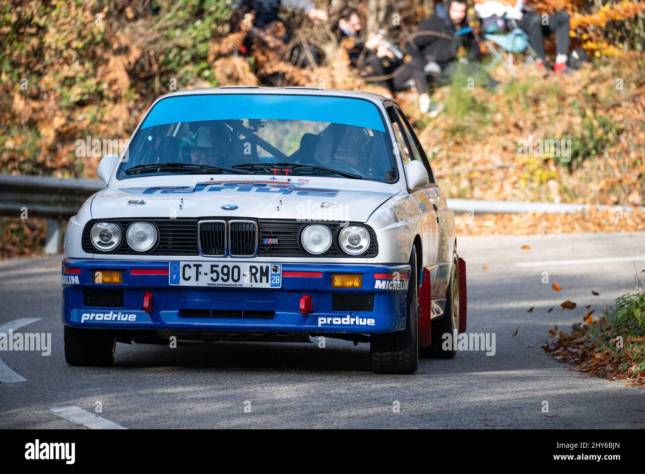Vintage 69th edition of the Costa Brava rally BMW E30 M3 on a racing road Stock Photo - Alamy