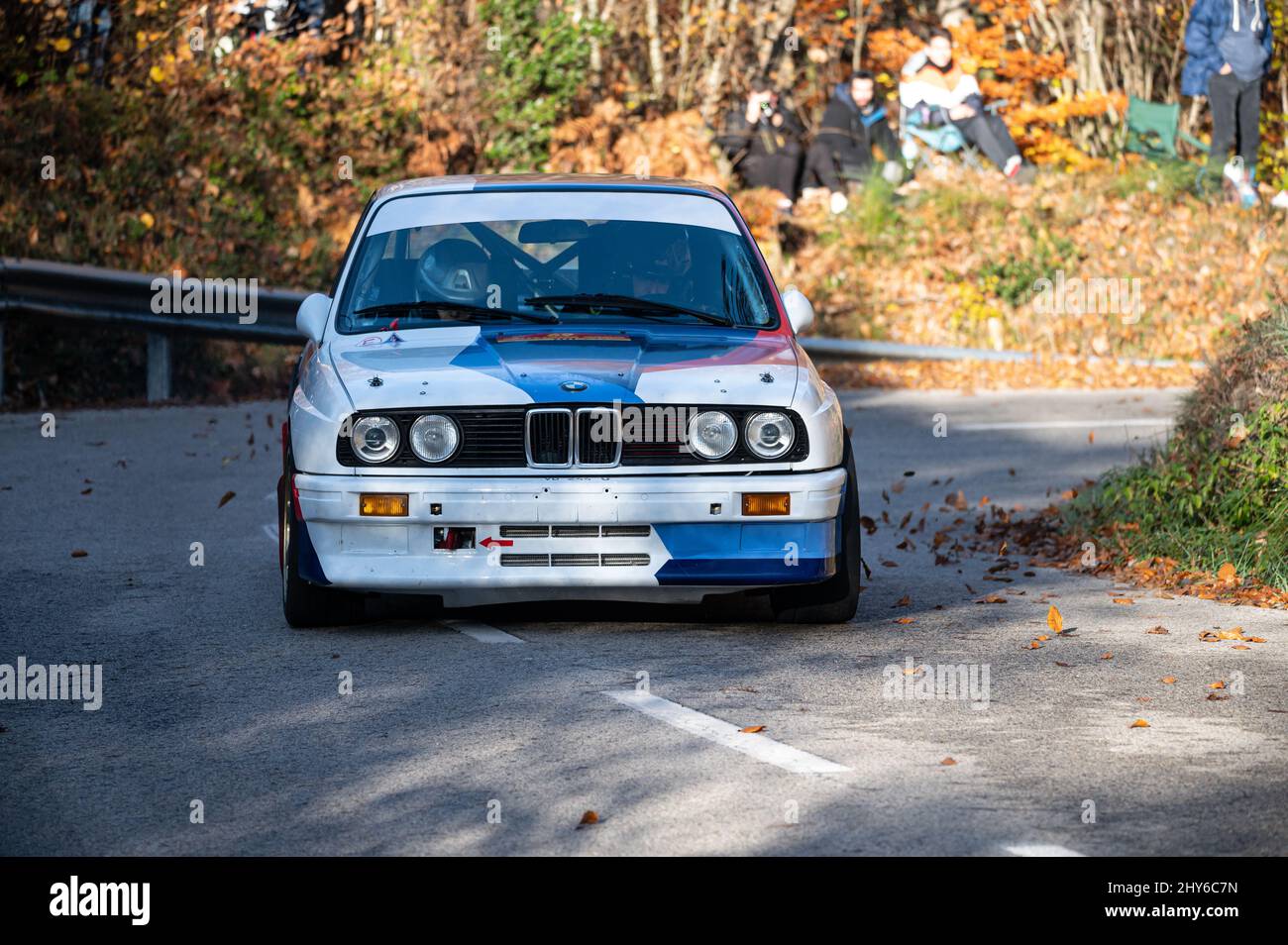 Vintage 69th edition of the Costa Brava rally BMW E30 M3 car on a road Stock Photo - Alamy