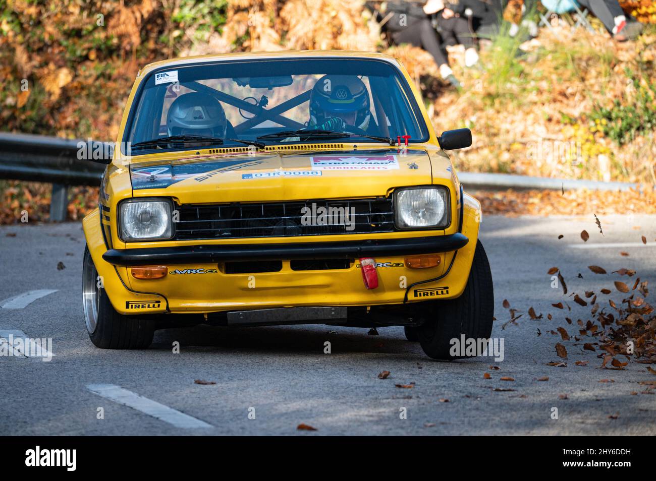 Vintage 69th edition of the Costa Brava rally Opel Kadett C GTE car on a race road Stock Photo ...
