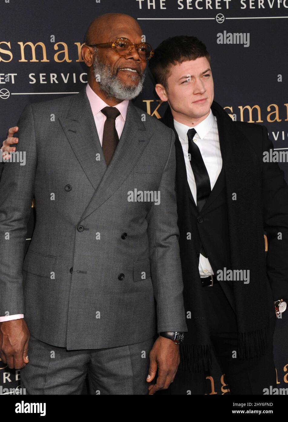 Samuel L. Jackson, Taron Egerton attending "Kingsman: The Secret ...