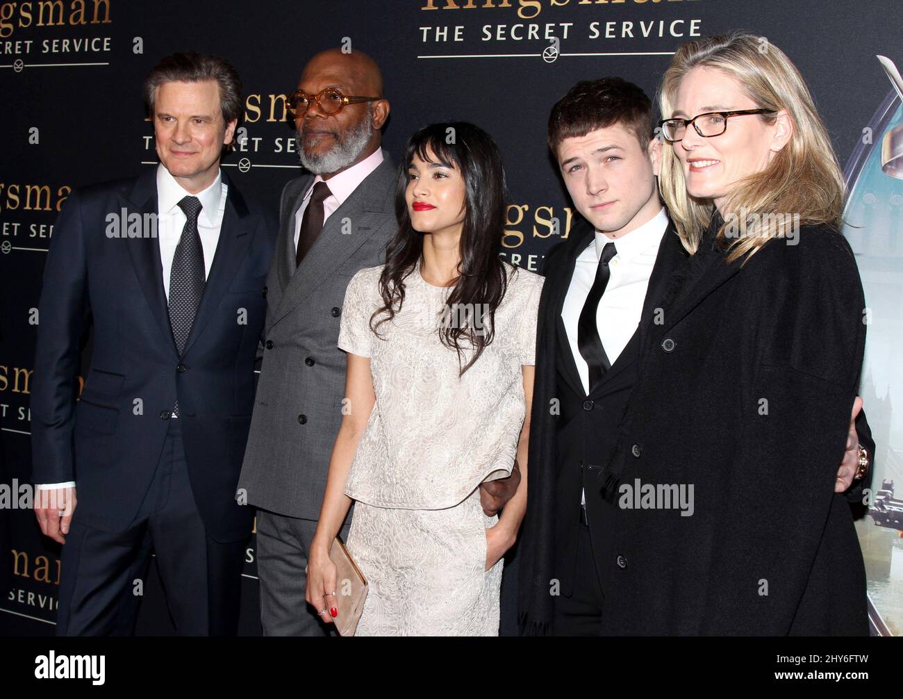 Colin Firth, Samuel L. Jackson, Sofia Boutella, Taron Egerton and Emma ...
