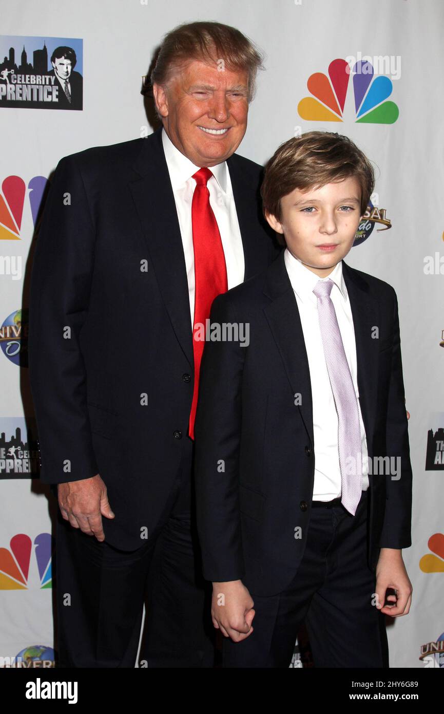 Donald Trump and son Barron Trump attending the "The Celebrity ...
