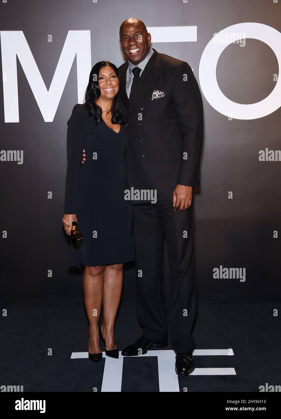 Magic Johnson & Cookie Johnson arriving to the Tom Ford Autumn/Winter ...