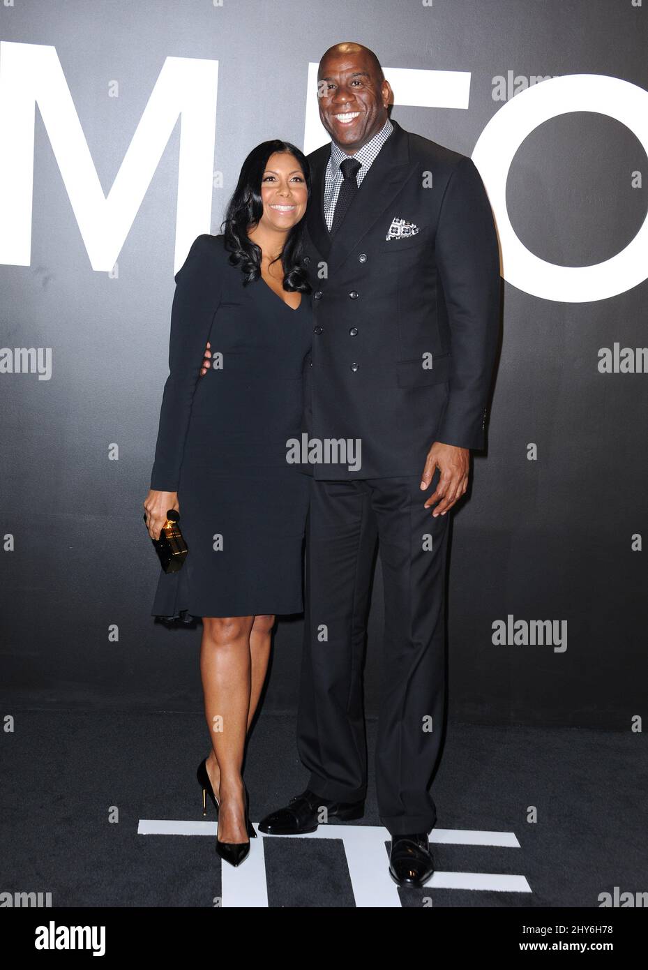 Magic Johnson, Cookie Johnson arriving to the Tom Ford Autumn/Winter ...