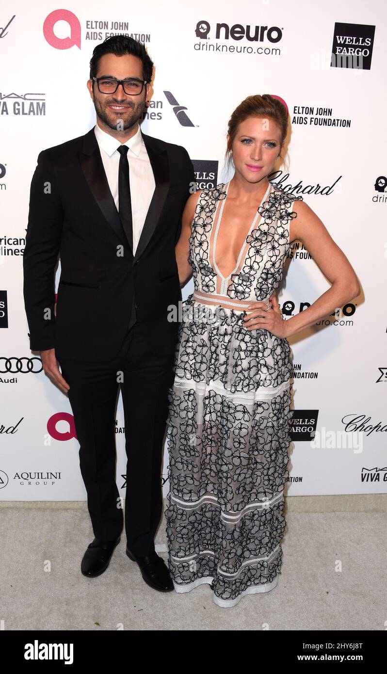 Brittany Snow attending the 2015 Elton John AIDS Foundation Academy ...