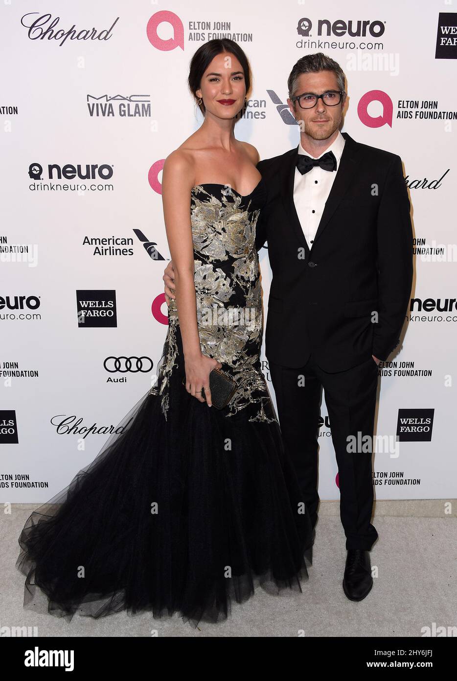 Odette Annable and Dave Annable attending the 2015 Elton John AIDS ...