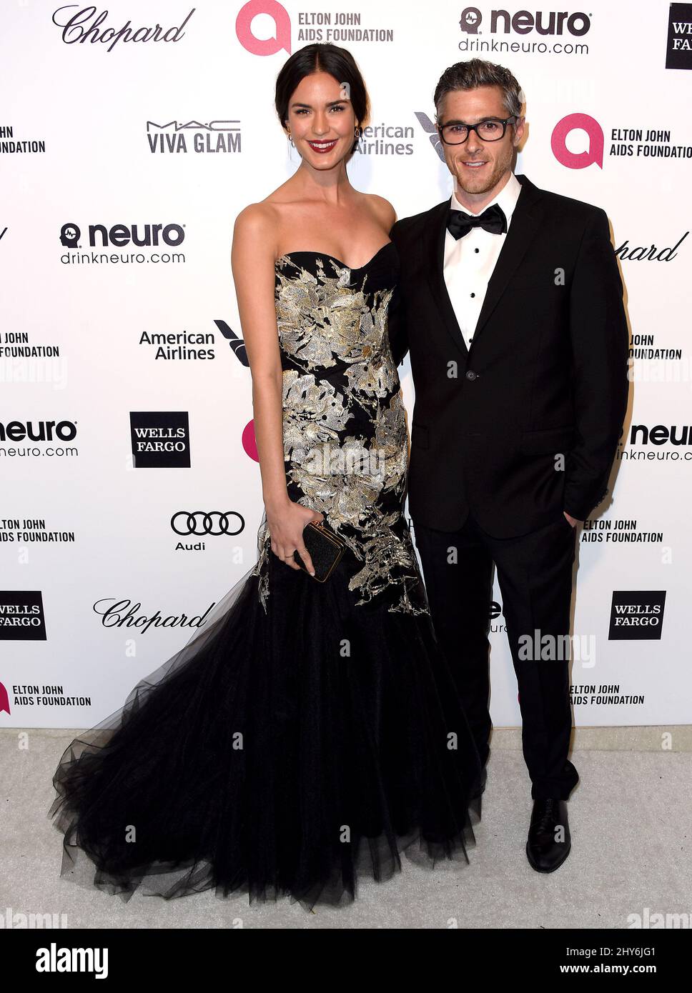 Odette Annable and Dave Annable attending the 2015 Elton John AIDS ...