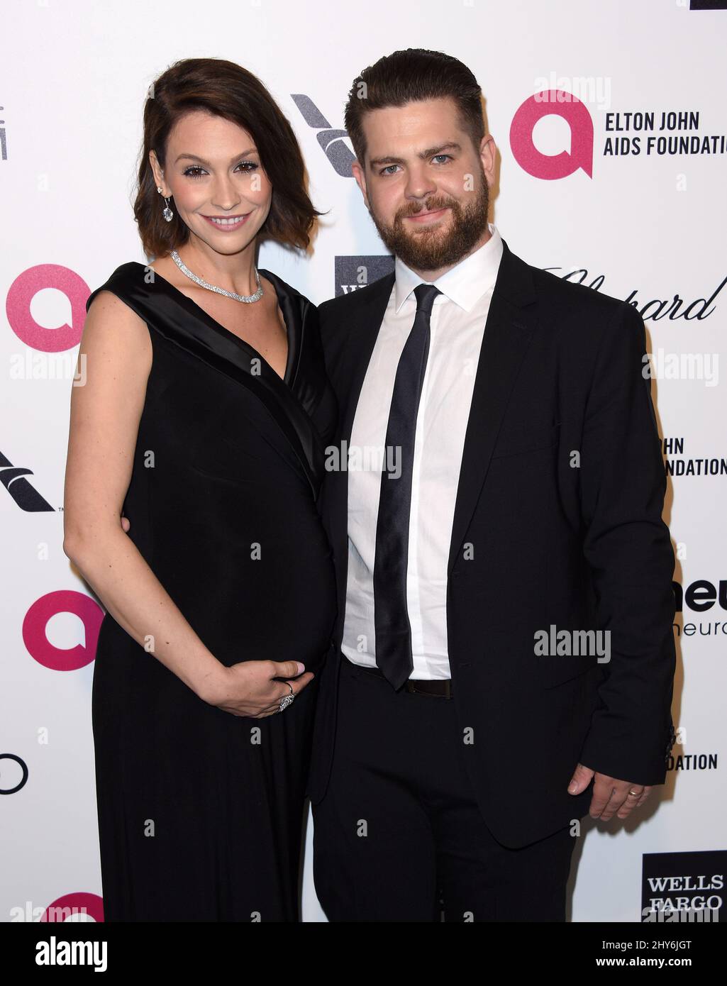 Lisa Stelly and Jack Osbourne attending the 2015 Elton John AIDS ...