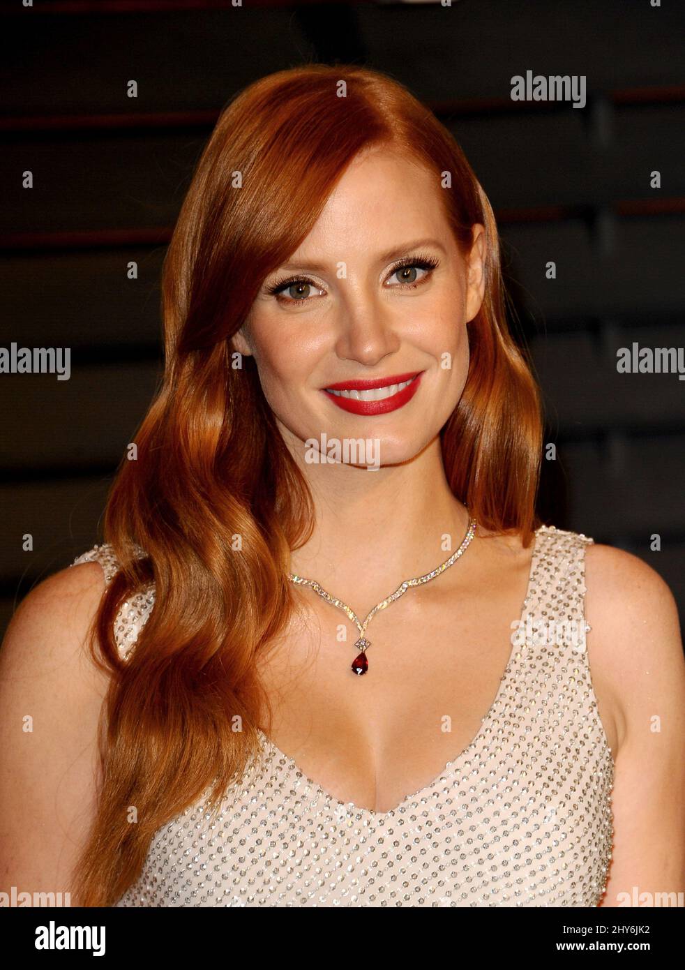 Jessica Chastain attending the Vanity Fair Oscar Party hosted by editor ...