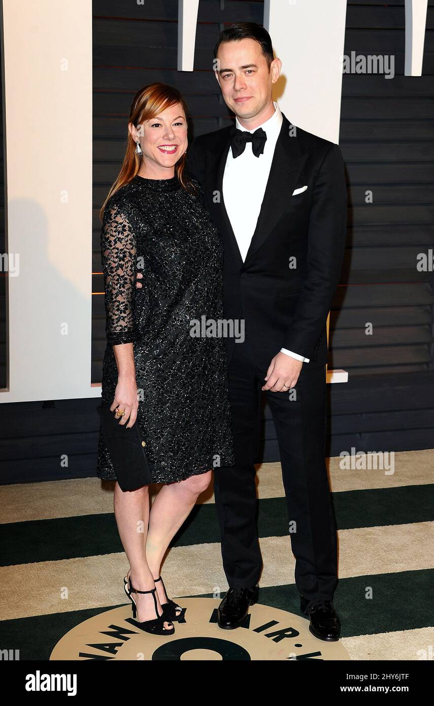Colin Hanks and Samantha Bryant attending the Vanity Fair Oscar Party ...