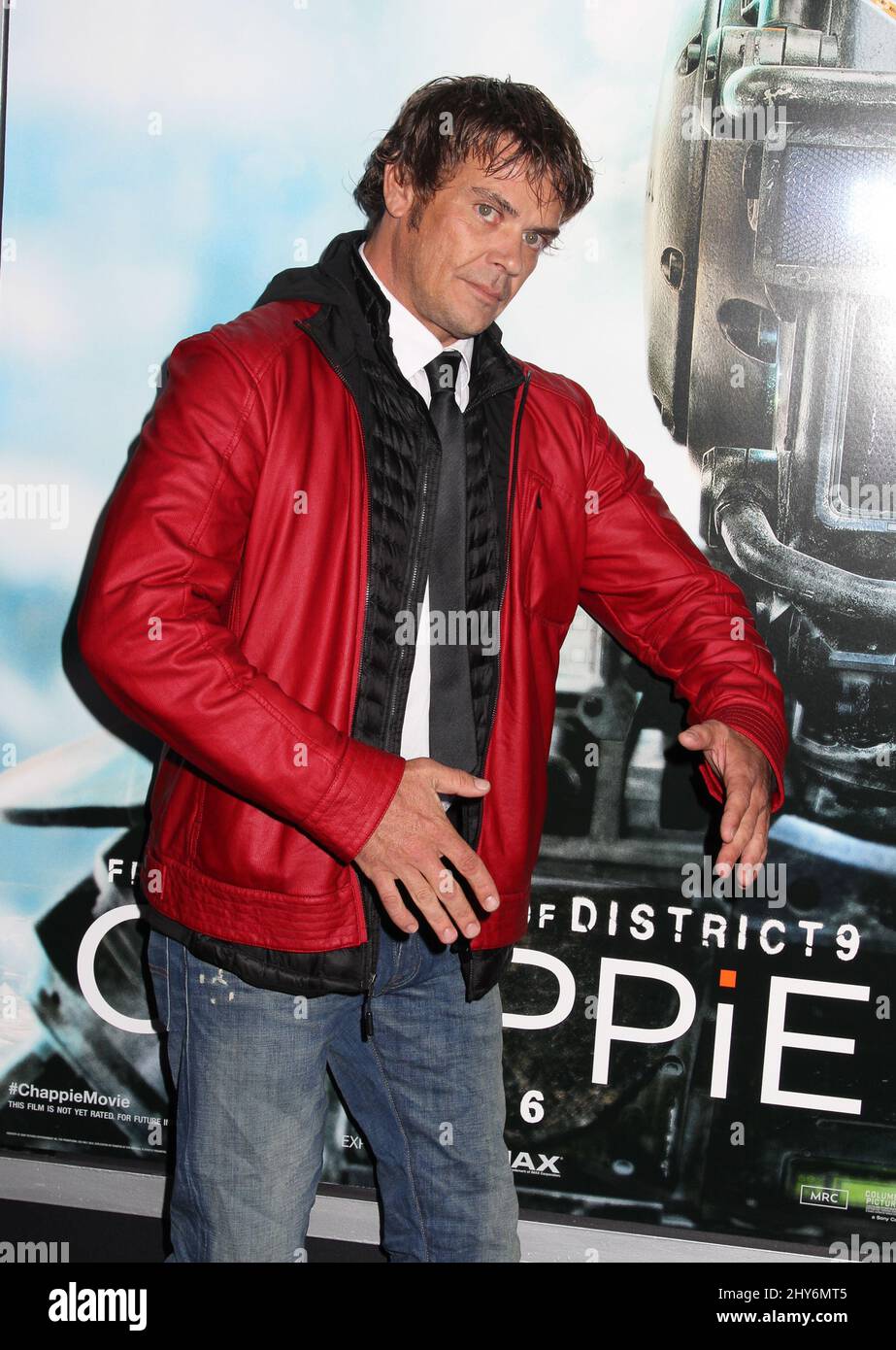 Brandon Auret attending the Chappie premiere in New York Stock Photo ...