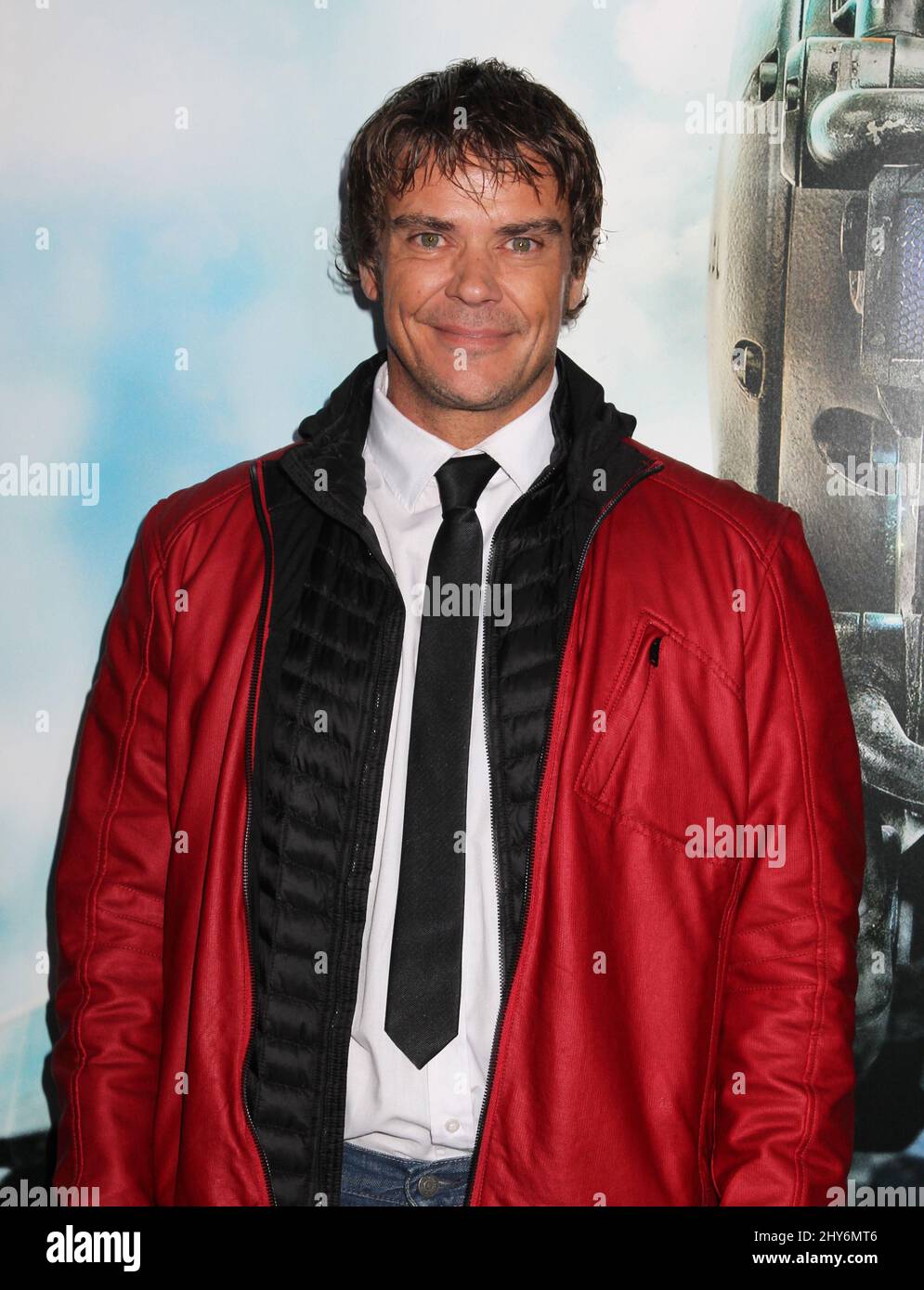 Brandon Auret attending the Chappie premiere in New York Stock Photo ...