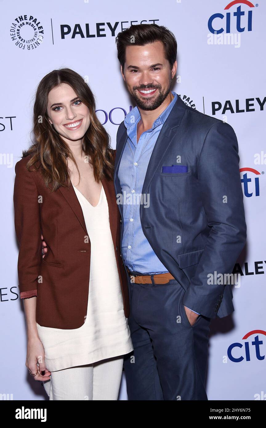 Allison Williams, Andrew Rannells attending the 32nd Annual Paleyfest ...
