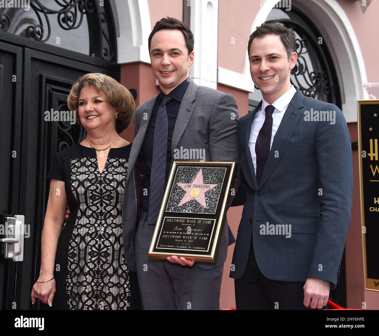 Jim Parsons, Judy Parsons and Todd Spiewak attends the Jim Parson ...
