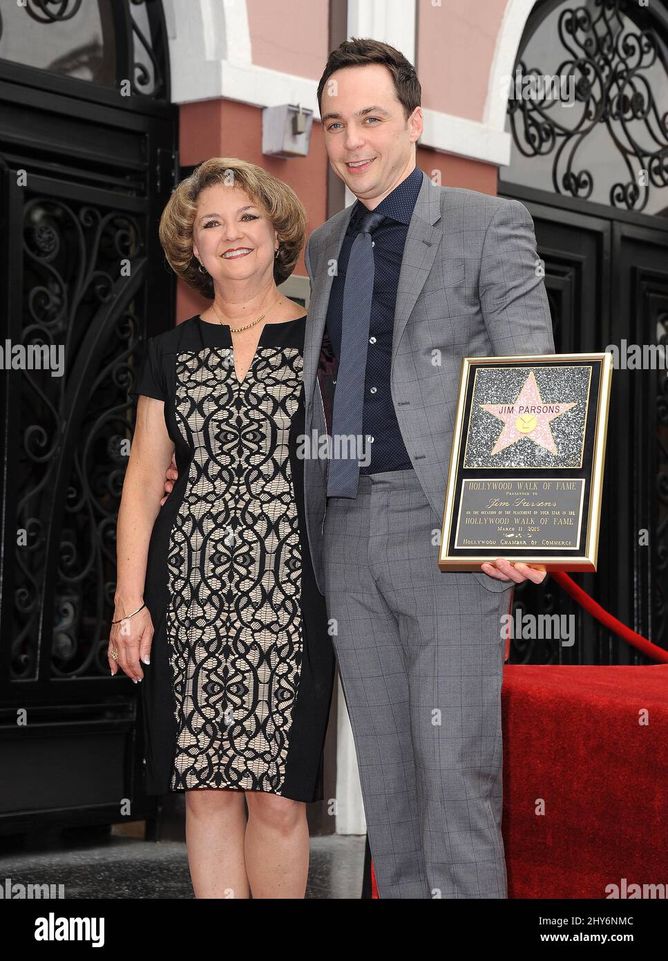 Jim Parsons, mom Judy Parsons as Jim Parsons Honored With A Star On The ...