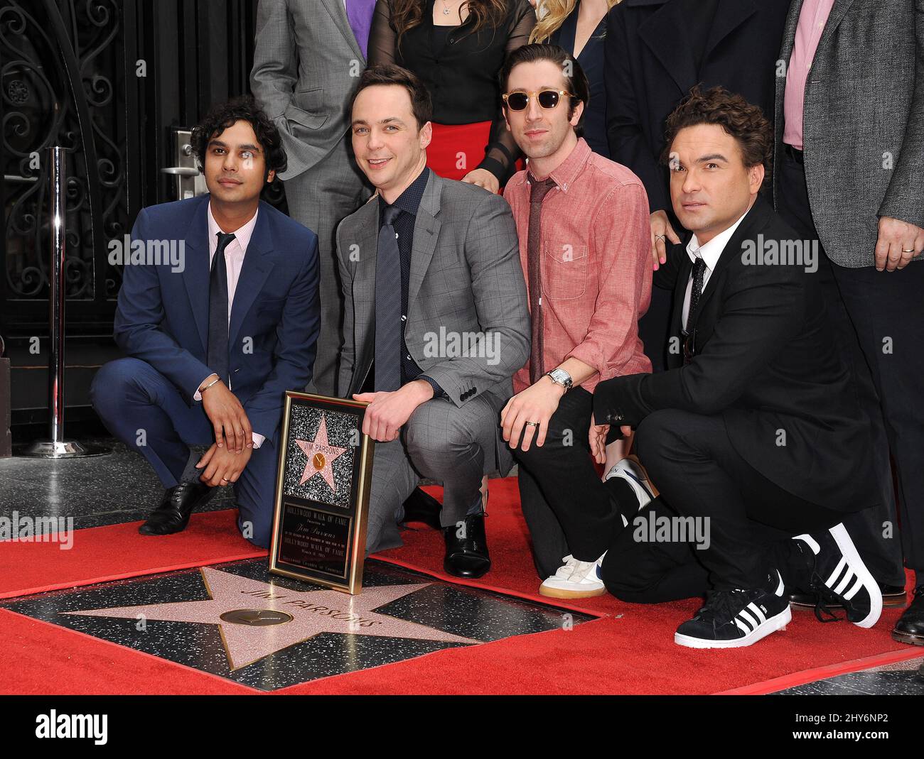 Jim Parsons, Kunal Nayyar, Simon Helberg, Johnny Galecki as Jim Parsons Honored With A Star On ...