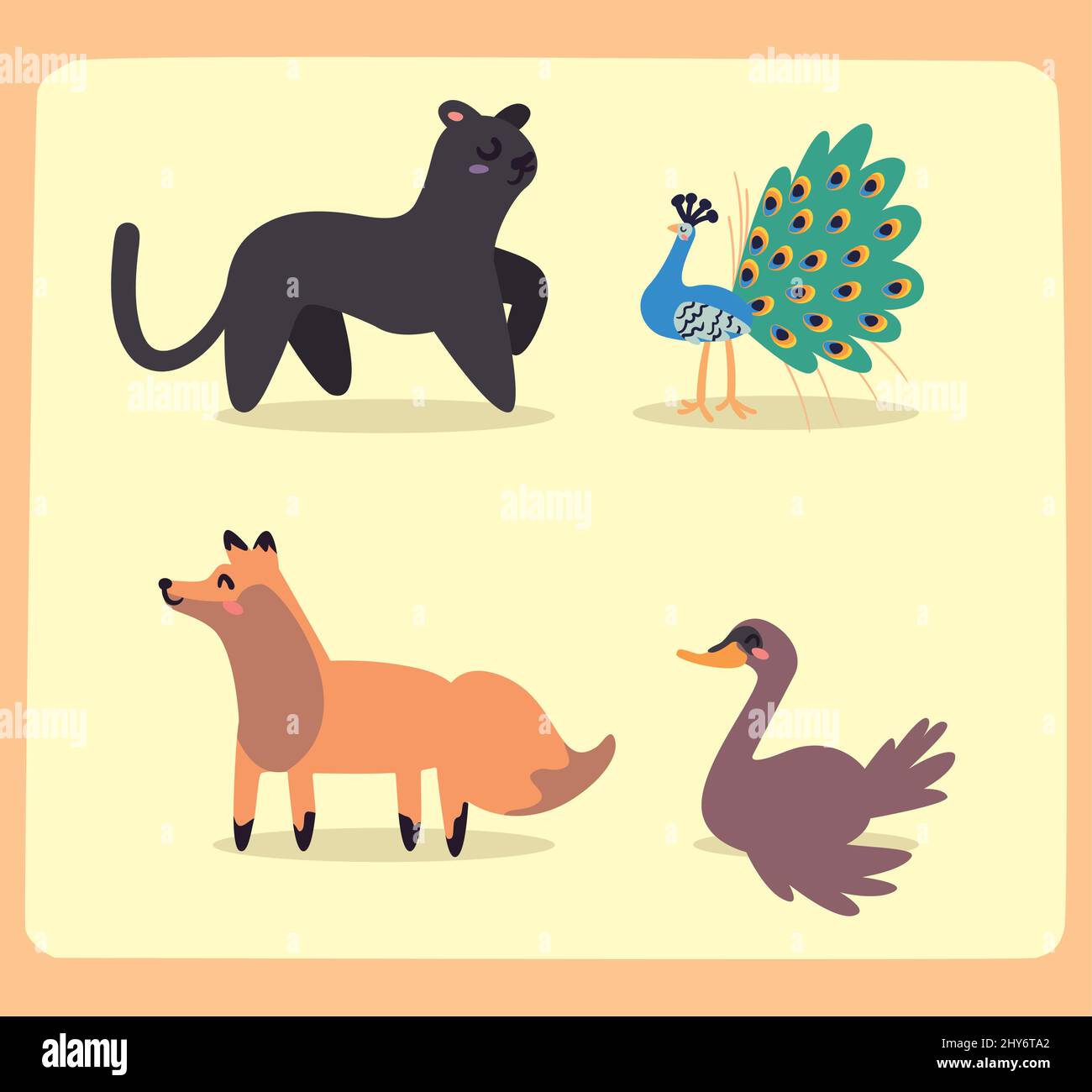 four differents animals Stock Vector Image & Art - Alamy