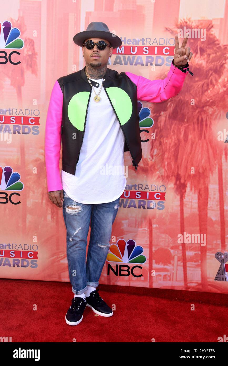 Chris Brown arriving at the 2015 iHeartRadio Music Awards held at the ...