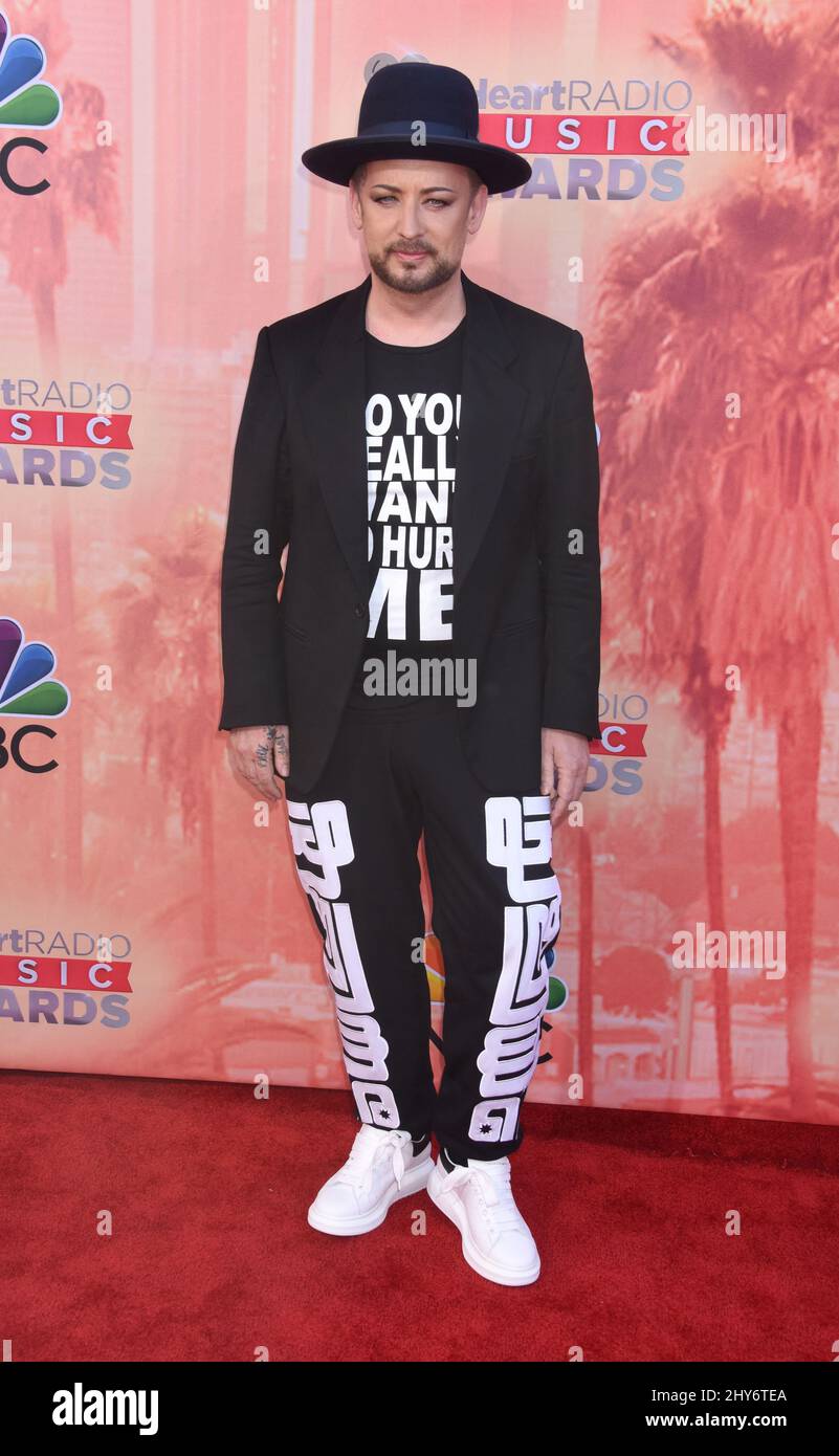 Boy George arriving at the 2015 iHeartRadio Music Awards held at the Shrine Auditorium Stock ...