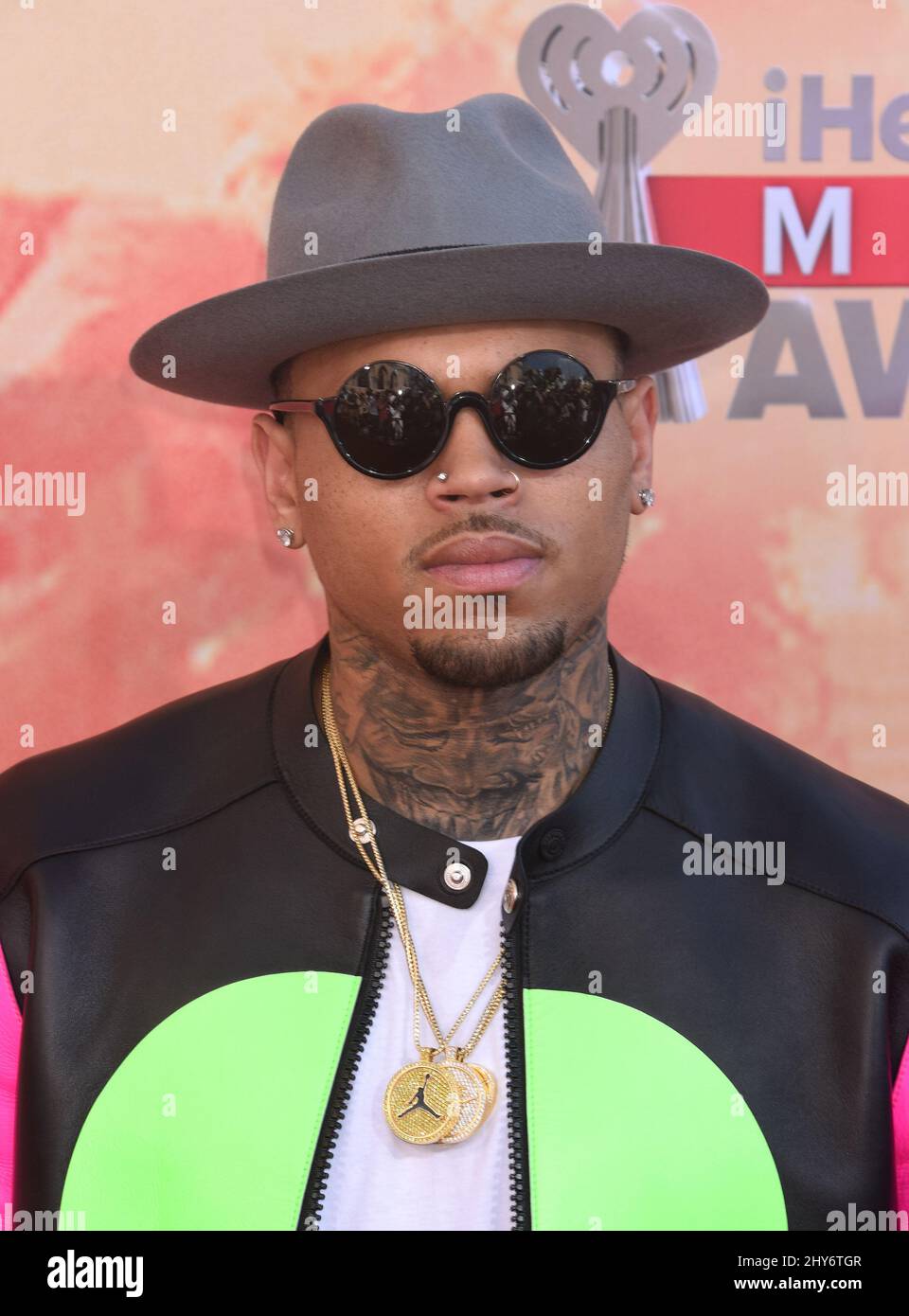 Chris Brown arriving at the 2015 iHeartRadio Music Awards held at the ...