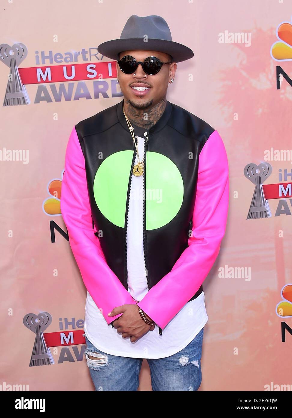 Chris Brown arriving at the 2015 iHeartRadio Music Awards held at the ...