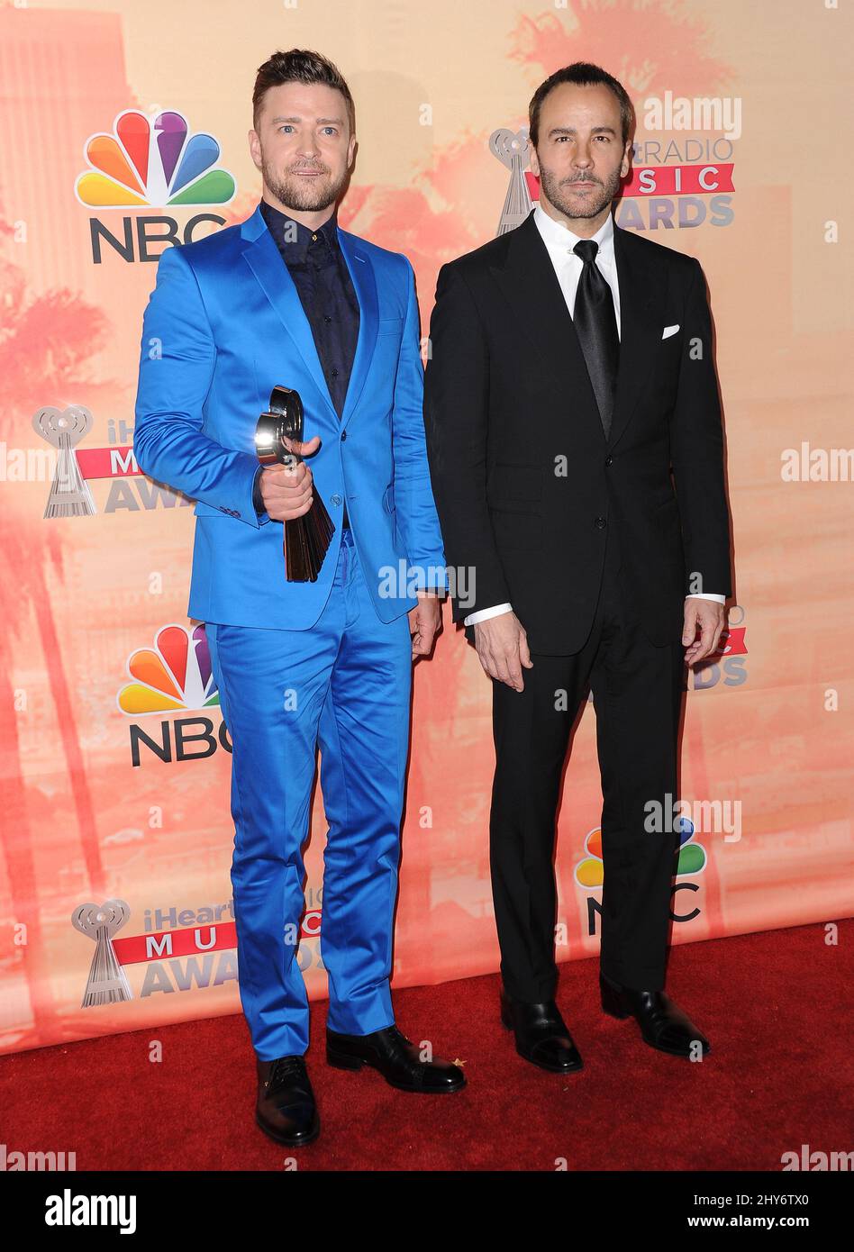 Justin Timberlake, Tom Ford in the press room at the 2015 iHeartRadio ...