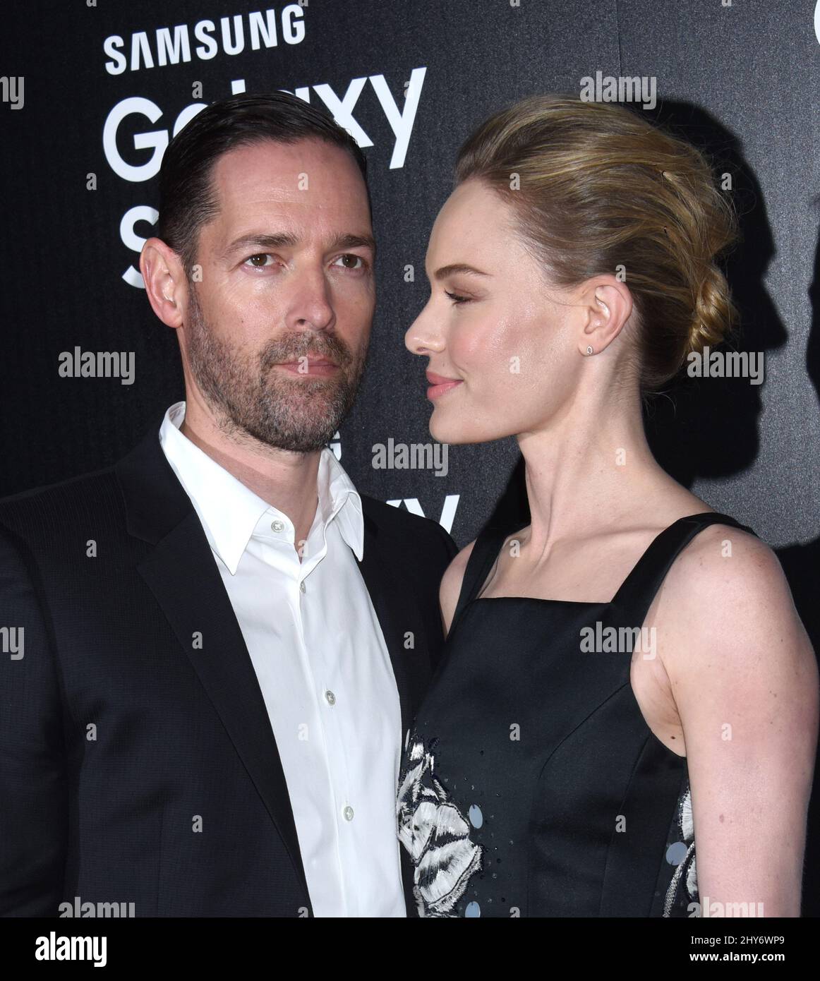Kate Bosworth and Michael Polish attending the Samsung Galaxy S6 launch ...