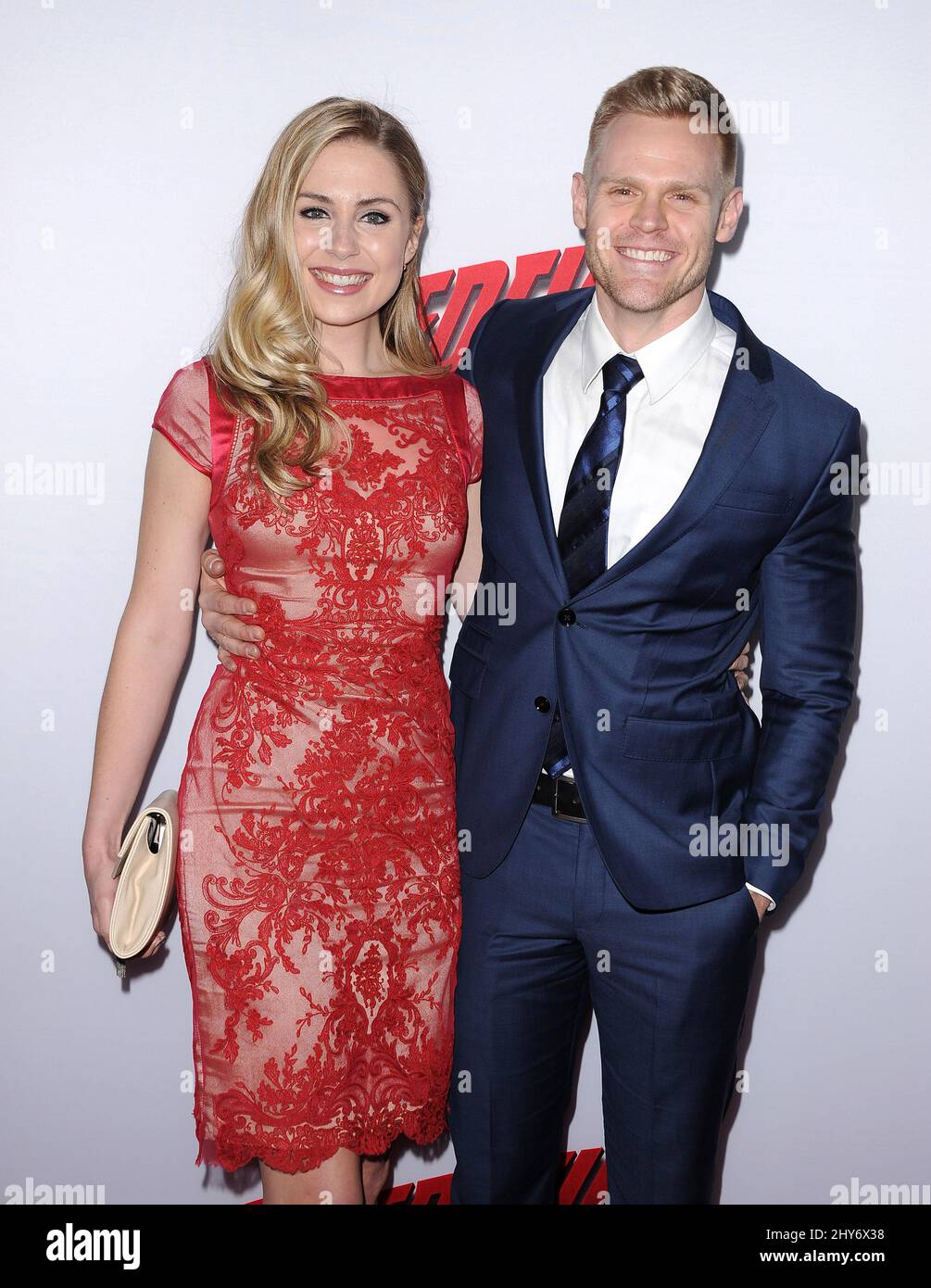 Tom Walker attending the 'Daredevil' premiere in Los Angeles Stock ...