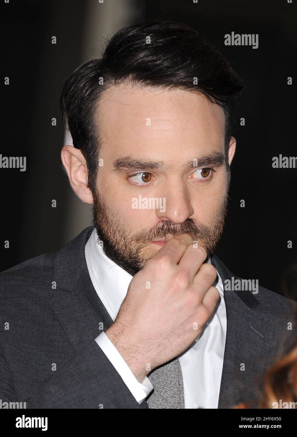 Charlie Cox attending the 'Daredevil' premiere in Los Angeles Stock ...