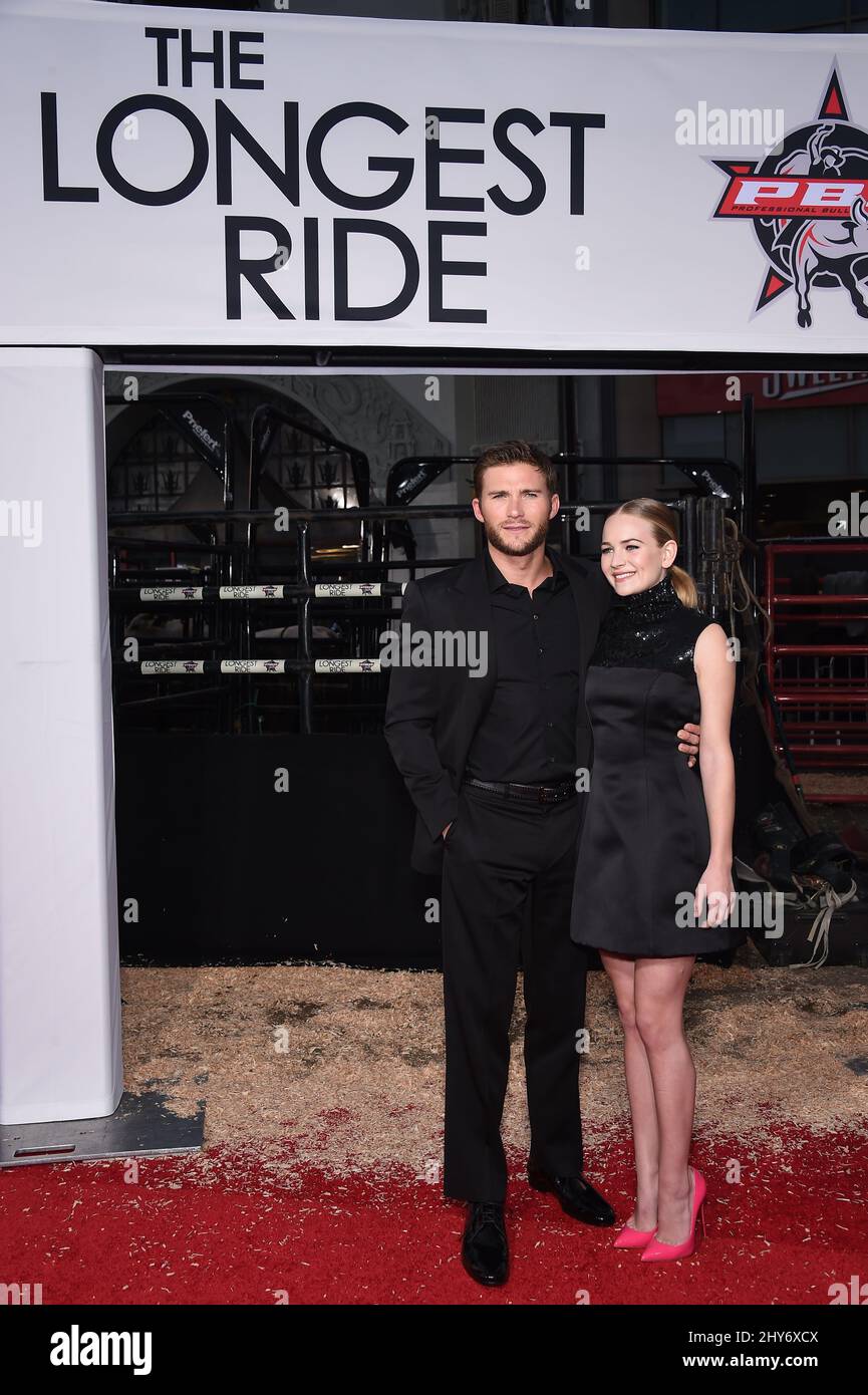 Scott Eastwood & Britt Robertson attending "The Longest Ride" Premiere ...