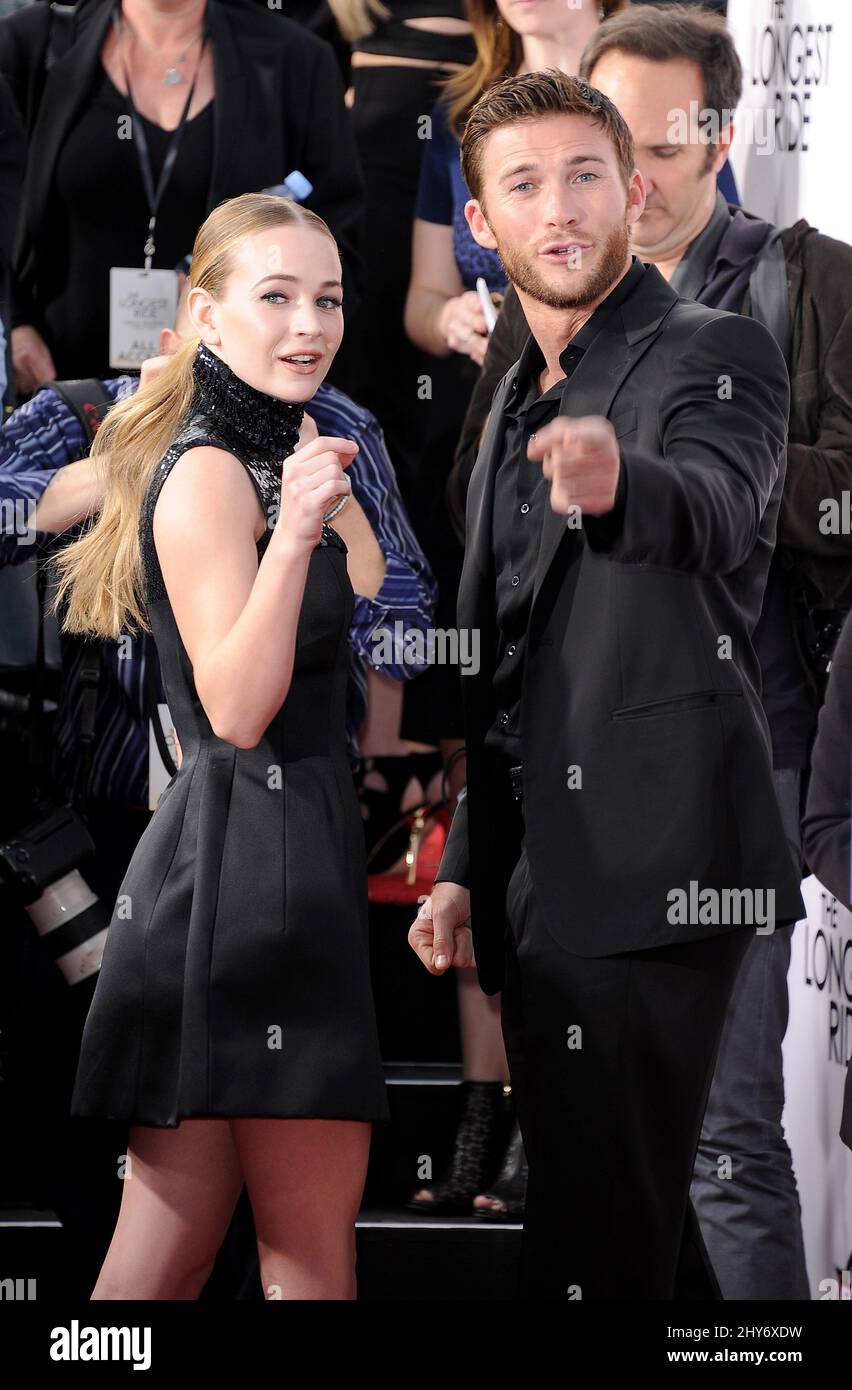 Scott Eastwood, Britt Robertson attending "The Longest Ride" Premiere ...