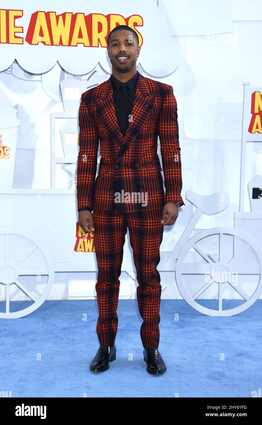 Michael B. Jordan attends the 2015 MTV Movie Awards arrivals held at ...