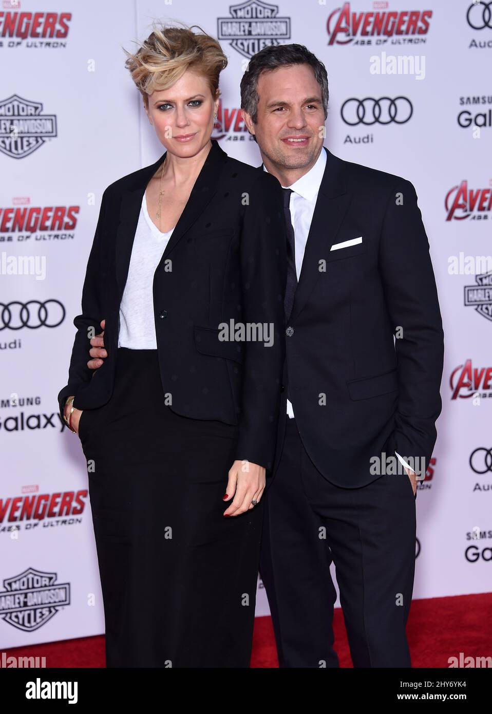 Mark Ruffalo & Sunrise Coigney arriving for the premiere of Avengers ...