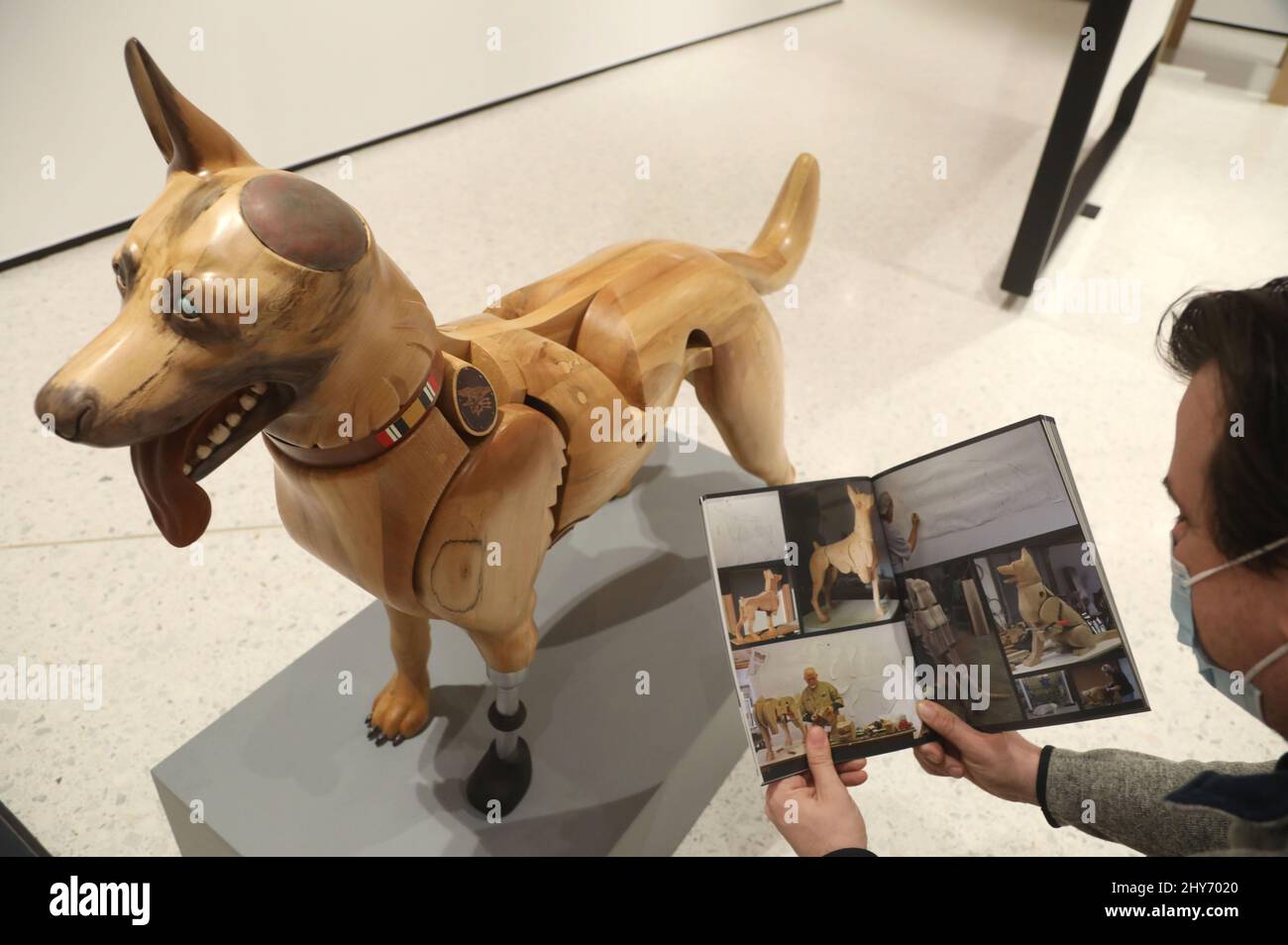 New York, New York, USA. 14th Mar, 2022. A museum goer views ...