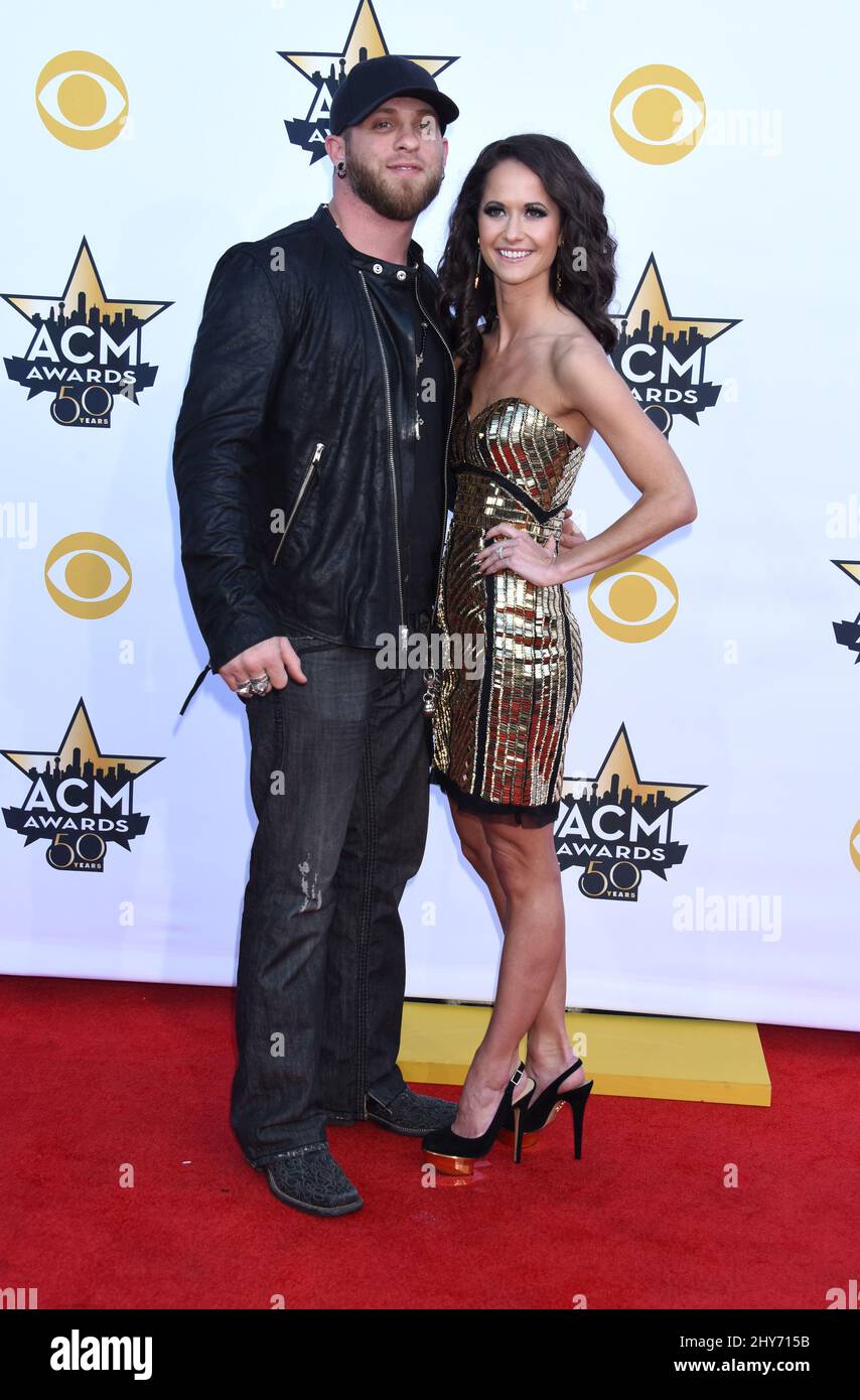 Brantley Gilbert & Amber Cochran attending the 50th Academy of Country ...