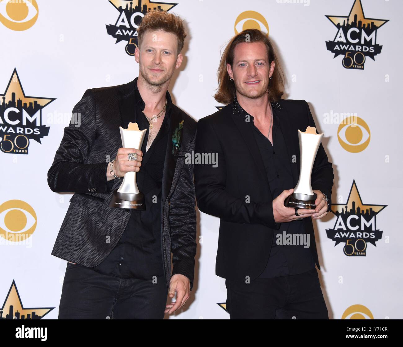 Florida Georgia Line in the press room at the 50th Academy of Country ...