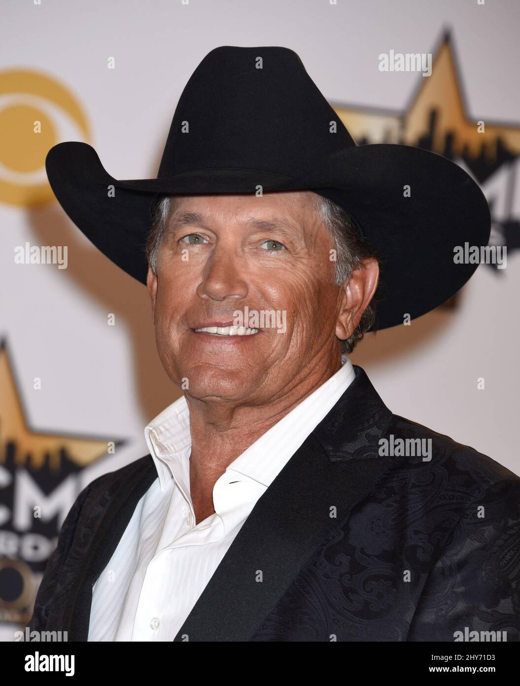 George Strait in the press room at the 50th Academy of Country Music ...
