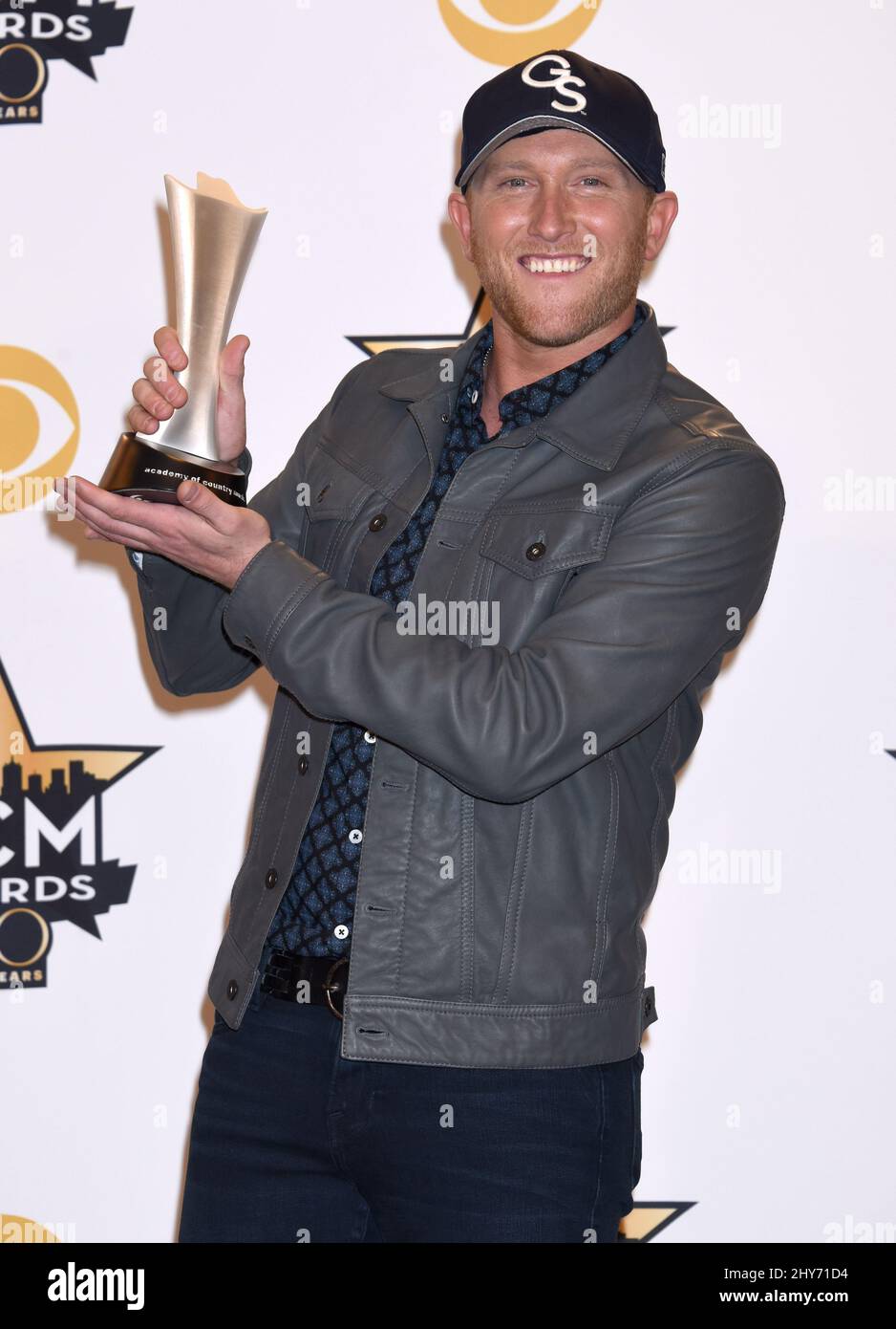Cole Swindell in the press room at the 50th Academy of Country Music ...
