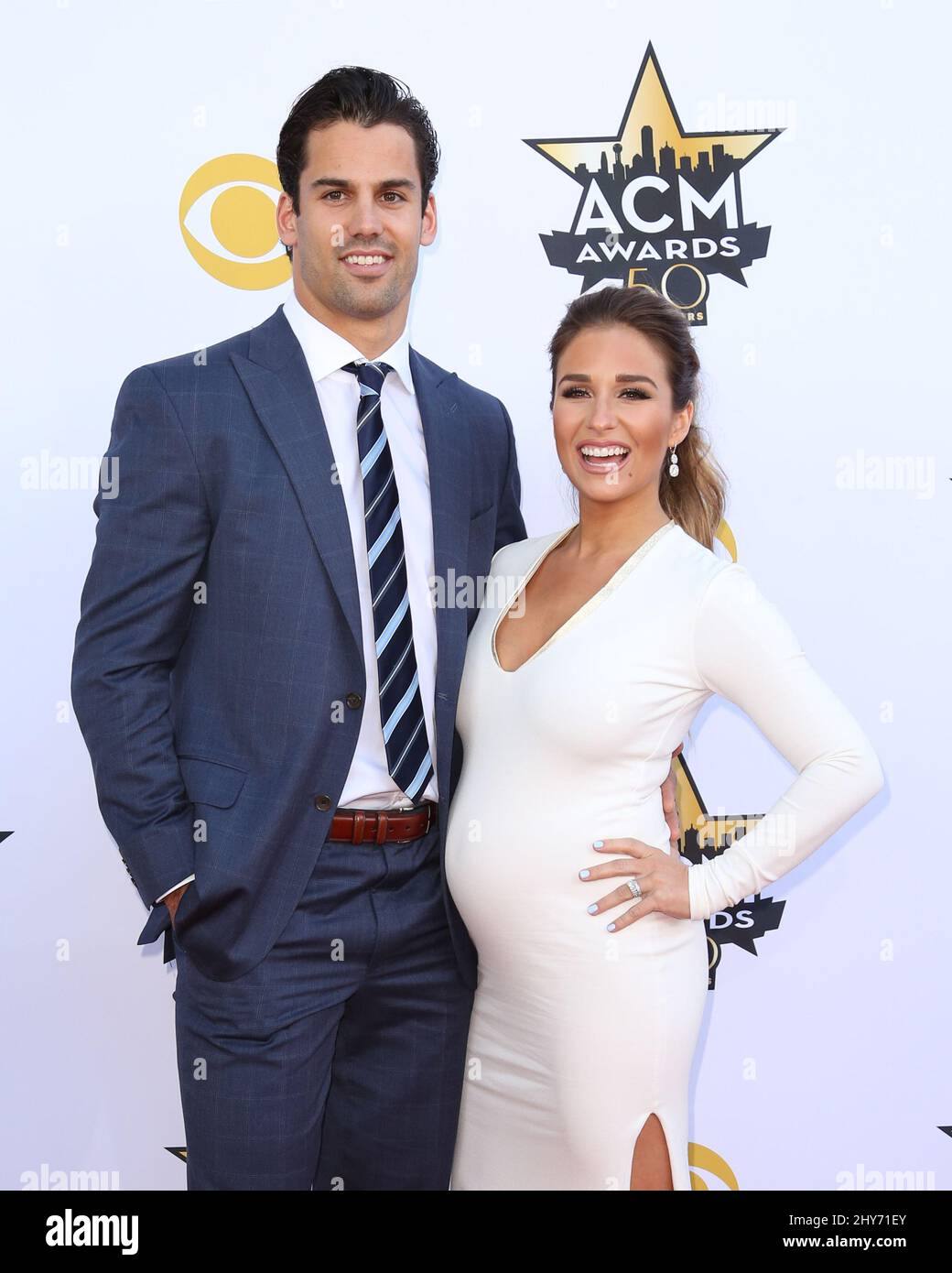 Eric Decker,Jessie James Decker attending the 50th Academy of Country ...
