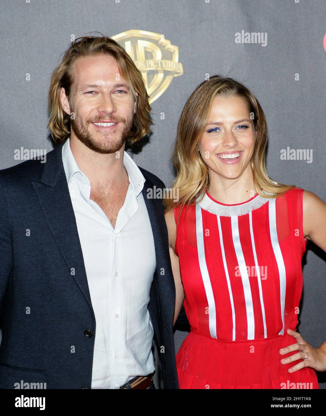 Luke Bracey and Teresa Palmer attending the Warner Bros. CinemaCon 2015 ...