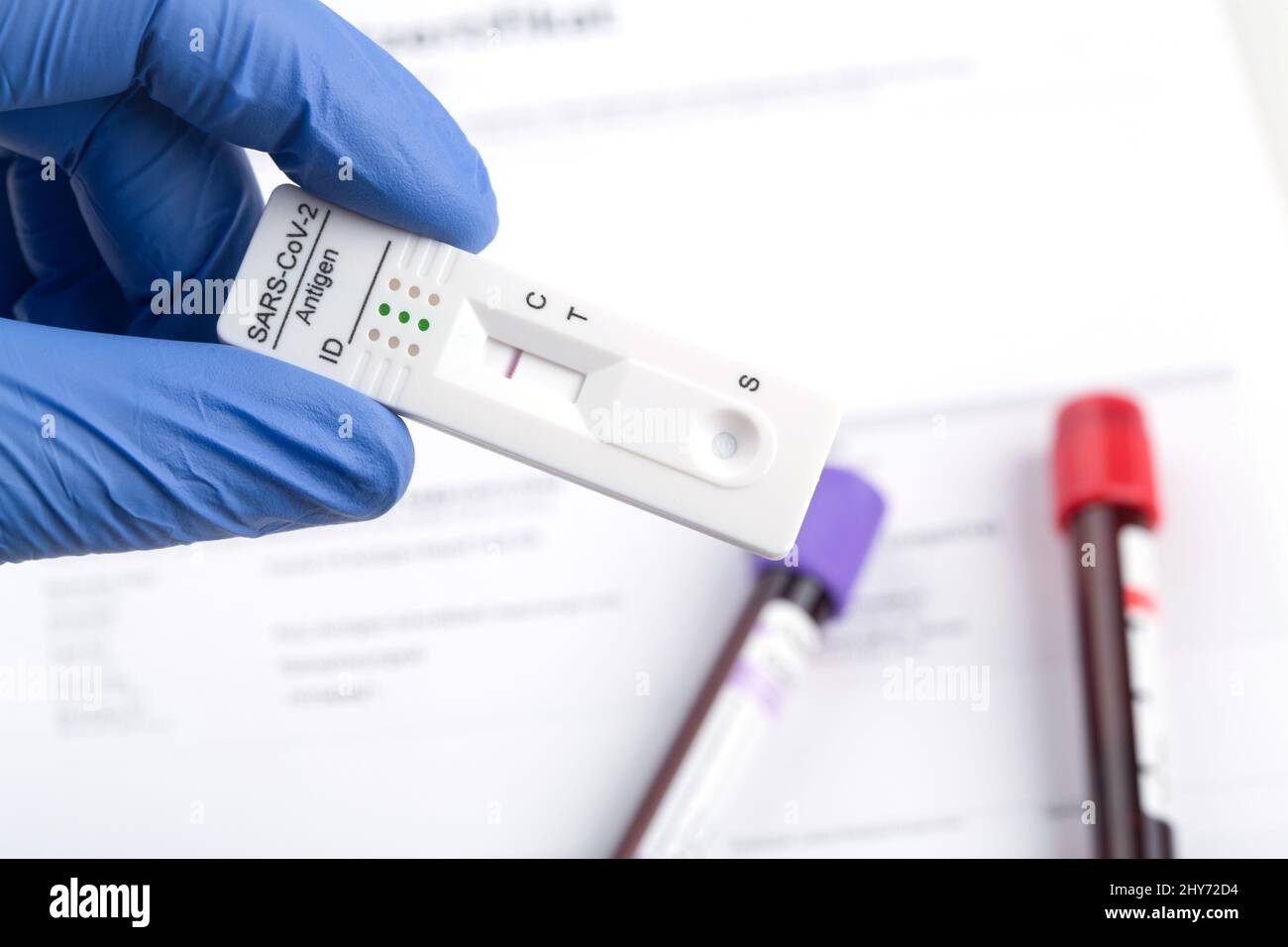 Express corona test. Negative covid antigen test Stock Photo - Alamy