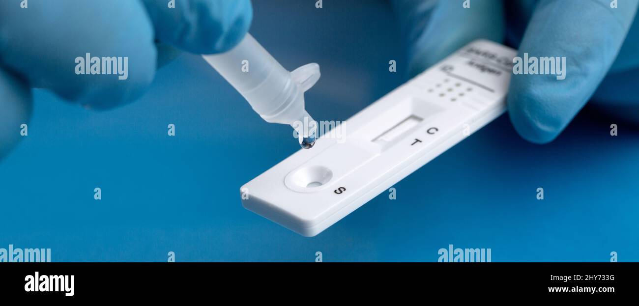Covid rapid antigen nasal test. Self test at home or at corona test ...
