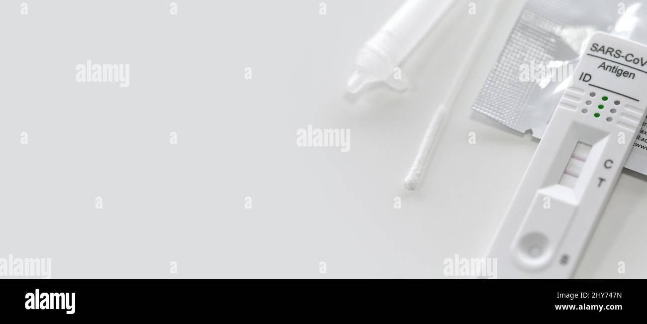 Express corona test. Positive covid antigen test Stock Photo - Alamy