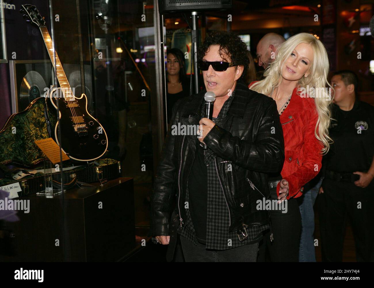Neal Schon, Michaele Schon as Journey and Neal Schon unveil memorabilia ...