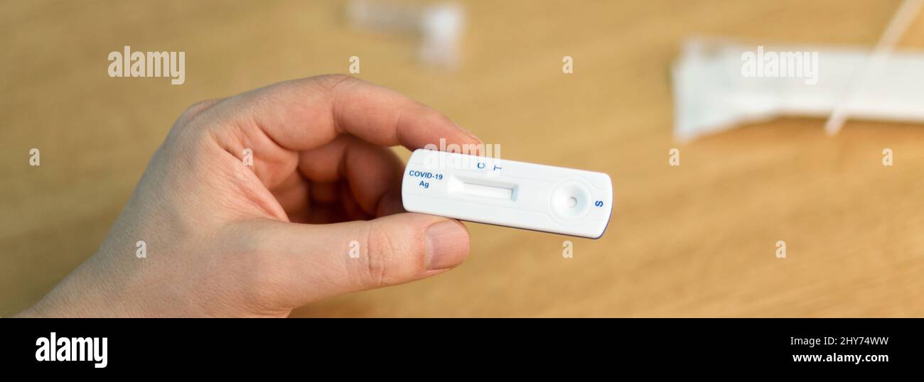 Covid rapid antigen nasal test. Self test at home or at corona test ...